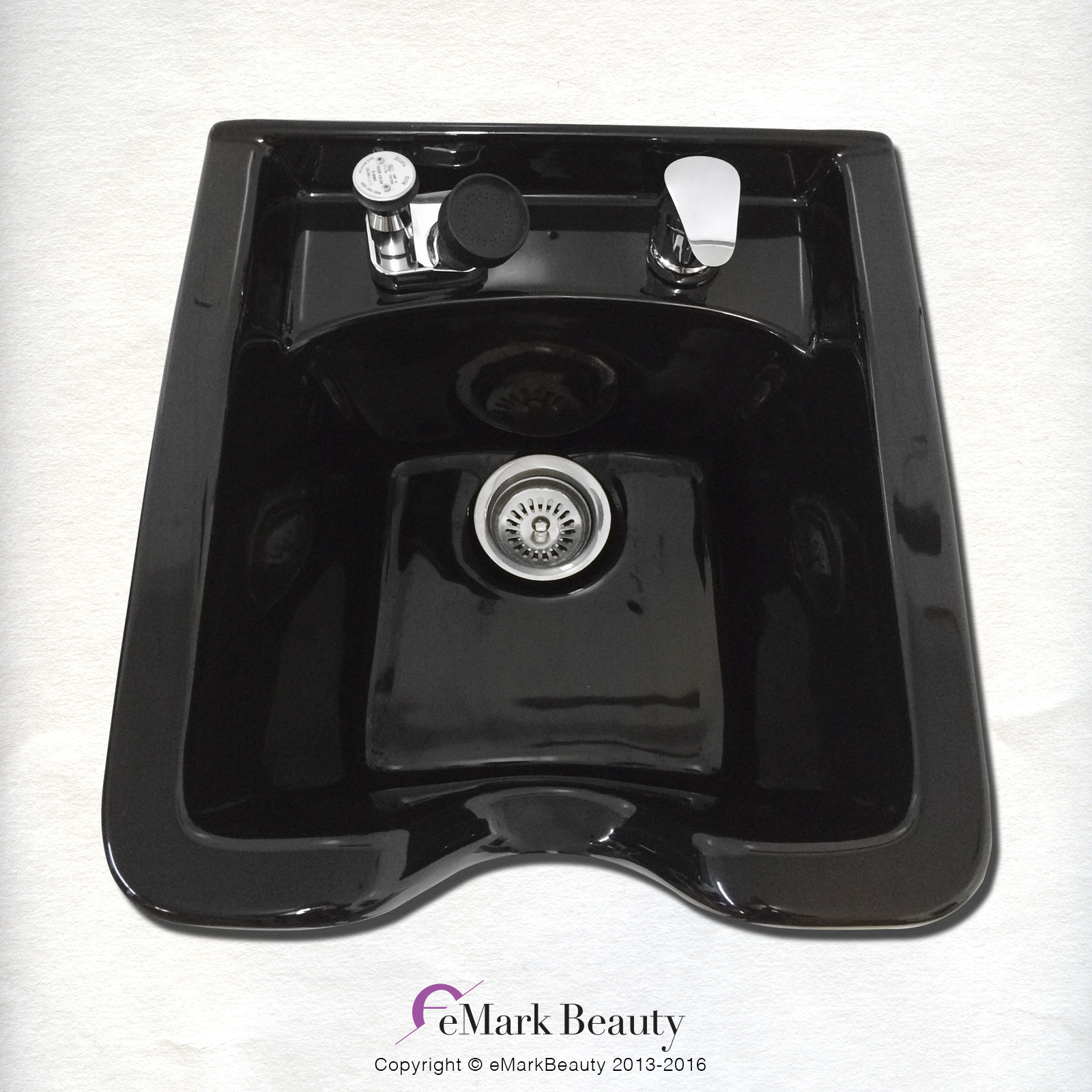 Square Shampoo Bowl Black ABS Plastic Shampoo Sink Salon Equipment TLC ...