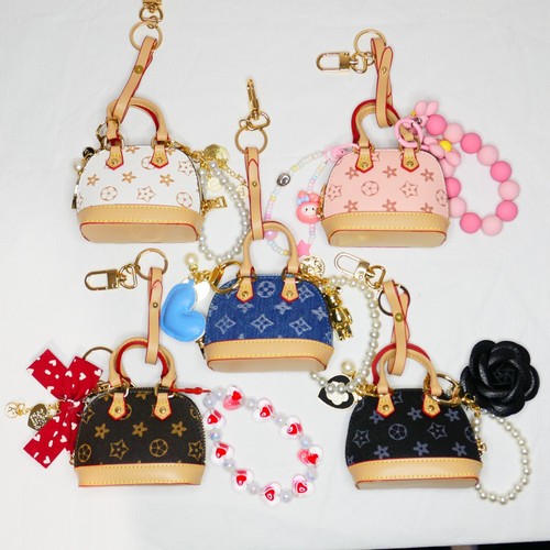 Leather Mini clear LULU Shell Bag Family Key Lipstick Bag Key Chain | eBay