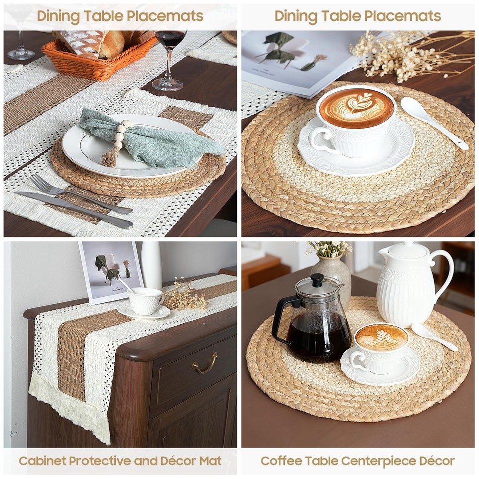 Placemats Set of 6 with Charger Plates Table Mats Table Runner and ...