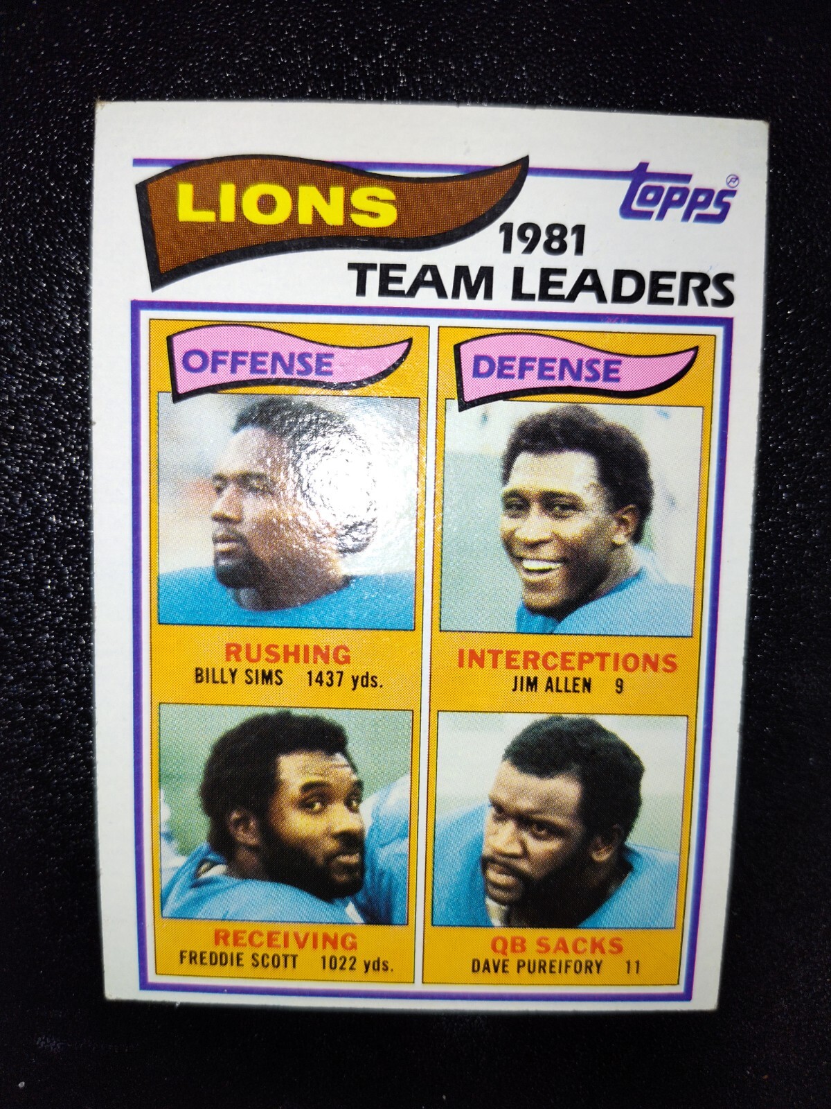 1982 Topps - #333 Billy Sims, Freddie Scott, Dave Pureifory | eBay