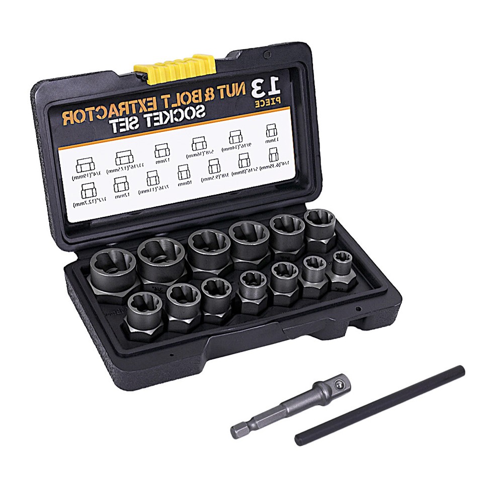 15pc Bolt Extractor Impact Socket Set 3/8" Dr Damaged/Rounded Nut ...