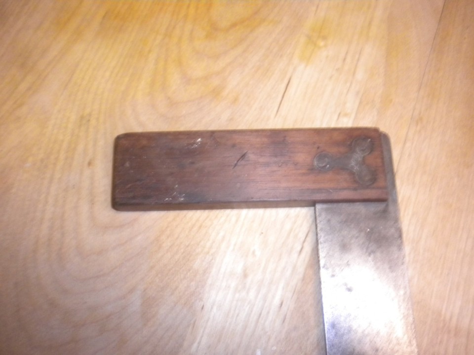 Vintage Wood Handle Square Tool USA Brass Inserts 6" | eBay