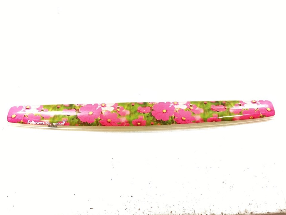 Fellowes 9179101 Pink Flowers Gel Keyboard Wrist Rest with Microban ...