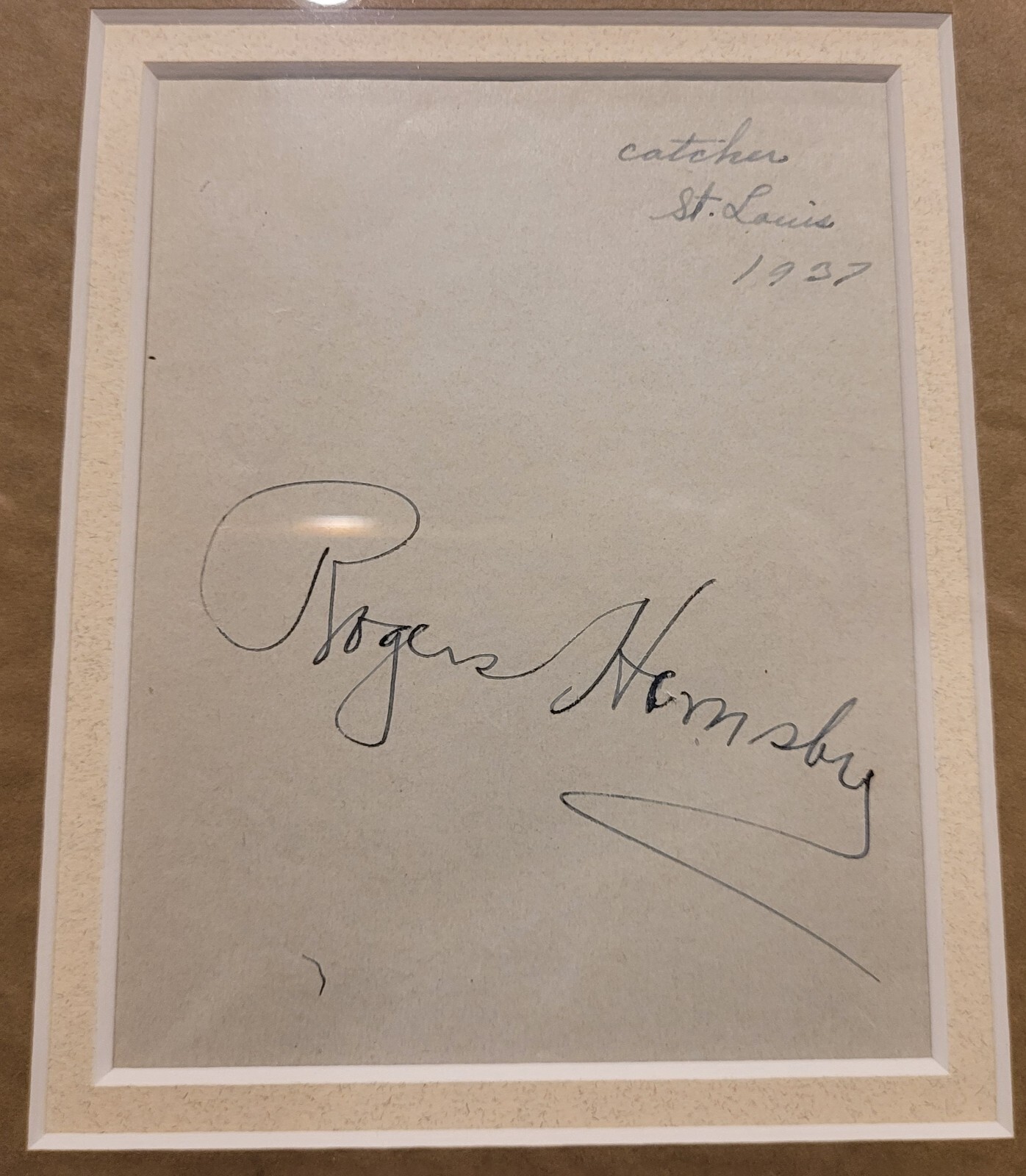 Rogers Hornsby(Hall Of Fame) Autographed Framed And Matted Autograph (JSA C.O.A) | eBay