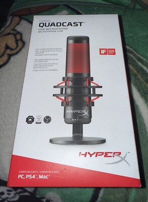 HyperX QuadCast Red LED USB Cardioid Microphone - Black | eBay