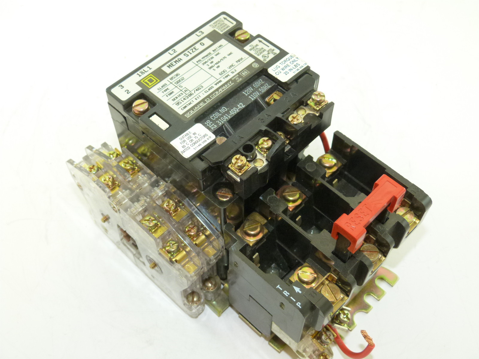 Square D 8536SBO2S 3p 600v Size 0 120v Coil With 9999 SX-6 Interlock ...