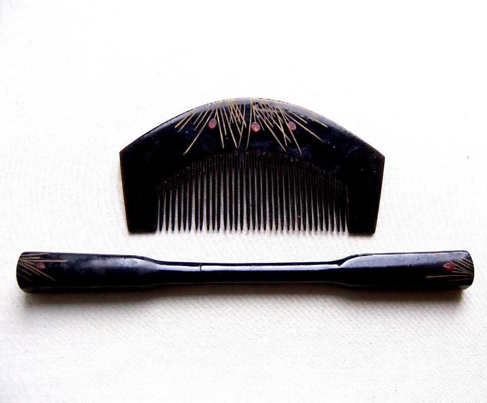 Vintage Japanese hair comb hair pin kanzashi geisha set (AHI) | eBay