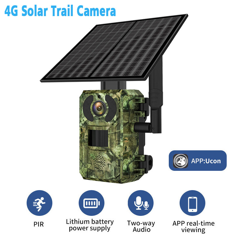 Solar Powered Game Camera 4K UHD WiFi Trail Wildlife Camera Solar