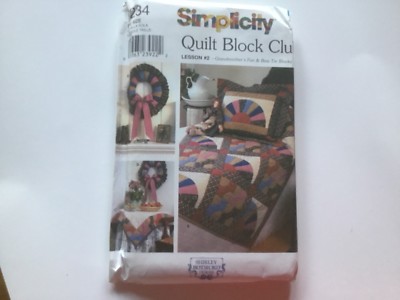 Simplicity 9234 Quilt Block Club Pattern Grandmother’s Fan & Bow Tie | eBay
