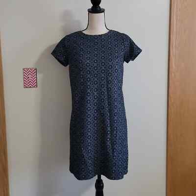 Loft Geometric Dress Blue Sz SP | eBay