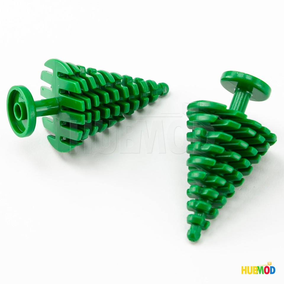 Lot of 2 Genuine LEGO Plant Tree Pine Large 3471 4X4X6 2/3 Green Castle ...