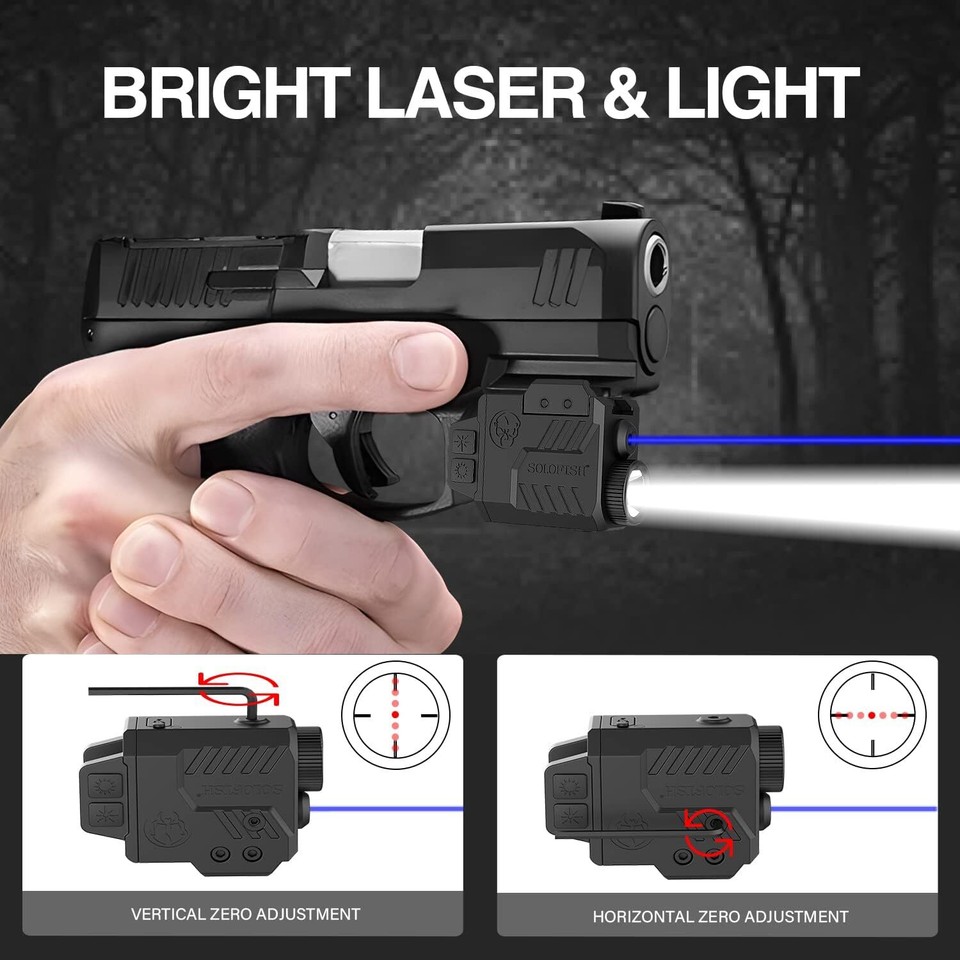 SOLOFISH 700/ 500lm Tactical Flashlight Compatiable Blue Laser Light ...