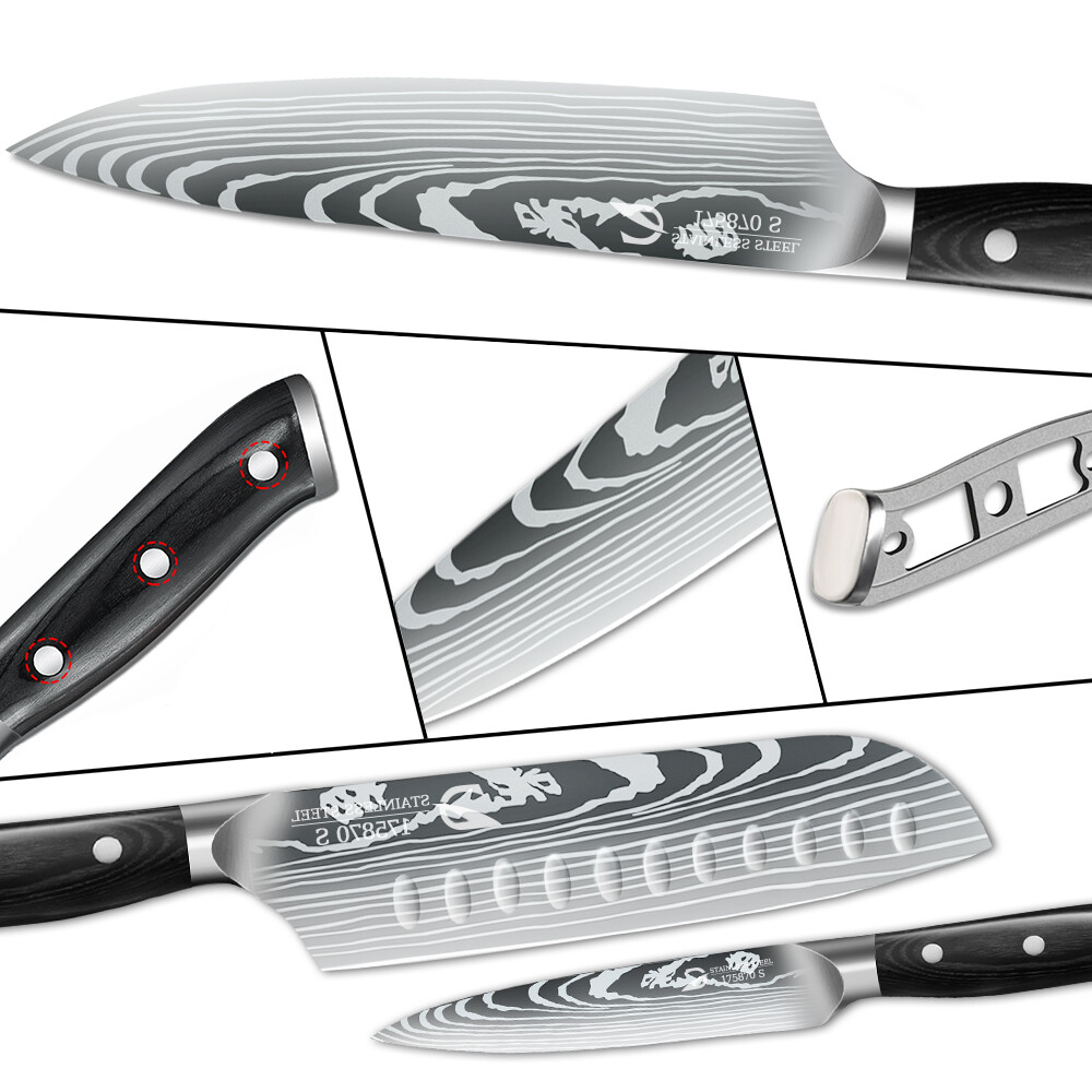 Handmade HAND FORGED Damascus Stainless Steel Chef Knife Set Kitchen ...