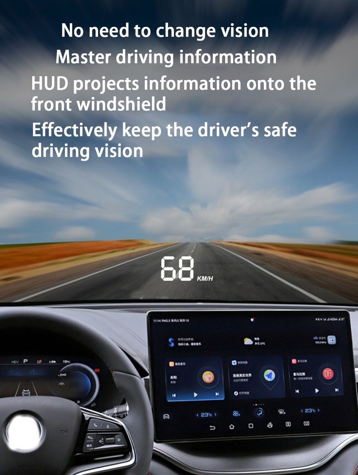 2020~2024 BYD Song Plus DM-i EV Sealion 6 Seal U HUD Alarm Head Up ...