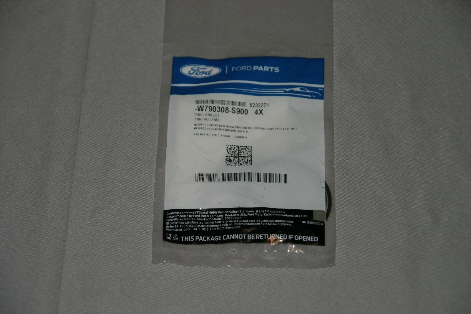 Ford factory original 4 pack of O-ring gasket seals W790308-S900 brand ...