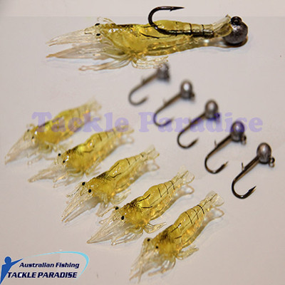 5X 45mm Soft Plastic Shrimp Bait Prawns Fishing Lures Shrimps Bream ...