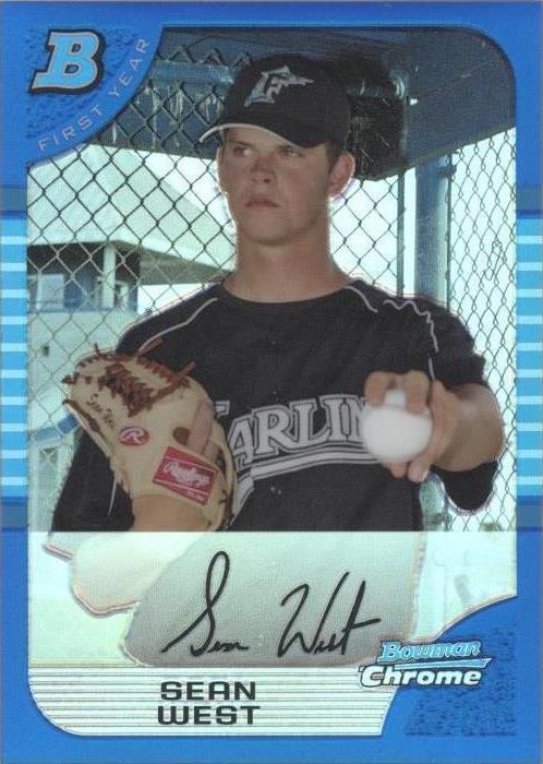 2005 Bowman Draft Picks & Prospects - Chrome Sean West #BDP74 Blue ...