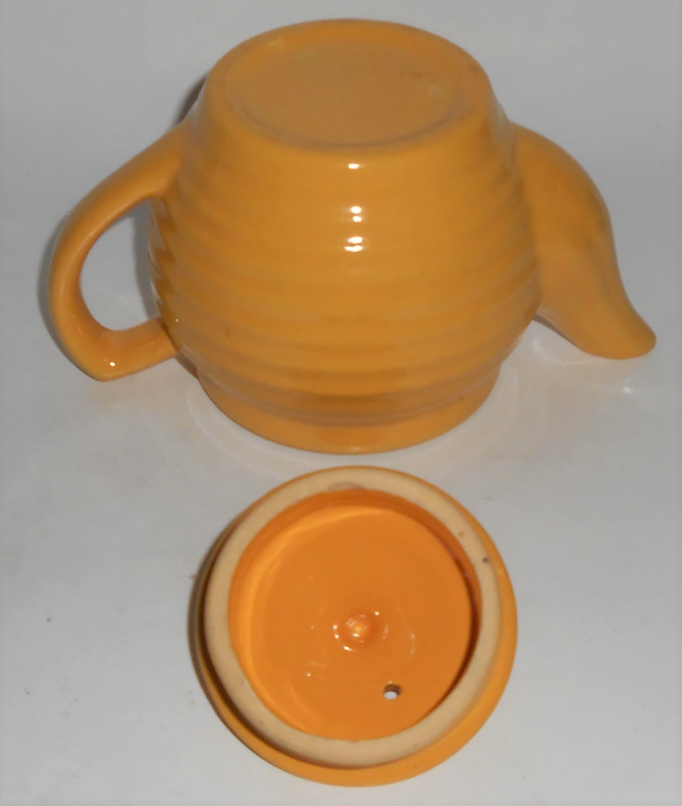 Bauer Pottery Ring Ware Yellow Individual Teapot | eBay