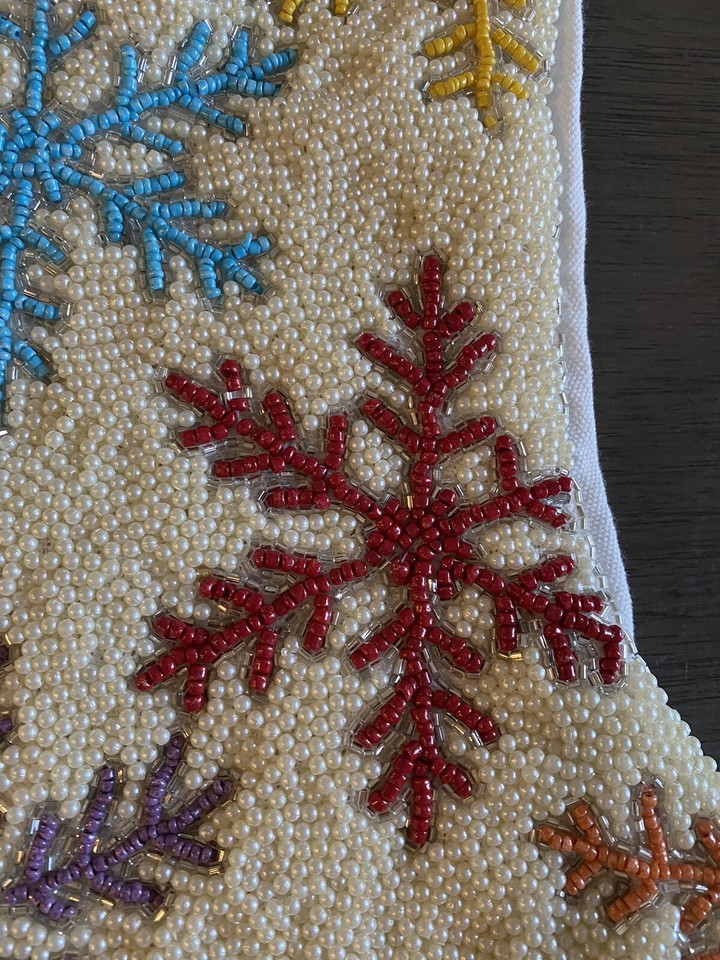 MAX STUDIO home PEARL AND BEADS MULTI COLOR "SONWFLAKES" CHRISTMAS ...