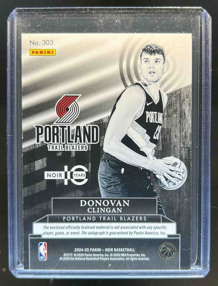 2024 Panini Noir Donovan Clingan Rookie Patch Auto Black and White RC ...