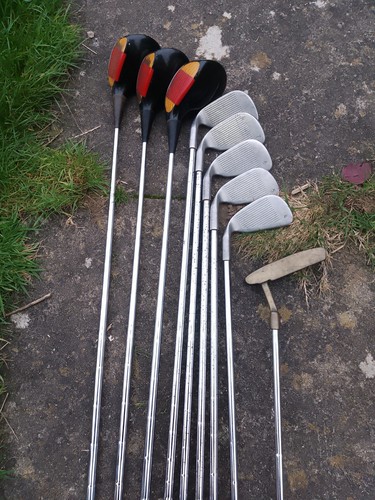Ping Eye2 Irons 4-8. Woods 1, 5, 3 White Dot, Anser Putter. Steel ...