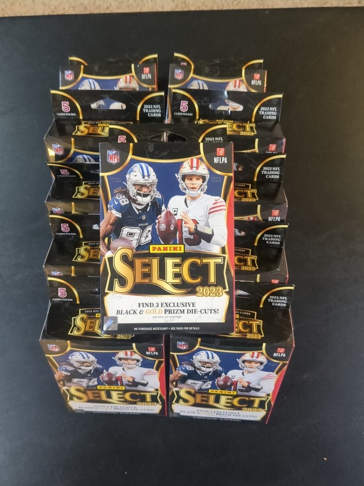 2023 Panini Select NFL Football Hanger Box Black & Gold Prizm LOT X11 ...
