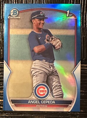 2023 Bowman Chrome Angel Cepeda 1st /150 Blue Refractor Cubs | eBay