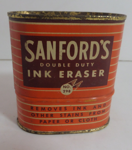 Sanford's ink eraser bottle container tin vintage | eBay