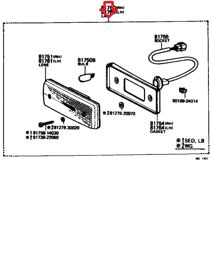 FITS: 79 - 82 TOYOTA CORONA REAR LEFT SIDE MARKER MARK LIGHT OEM BRAND ...