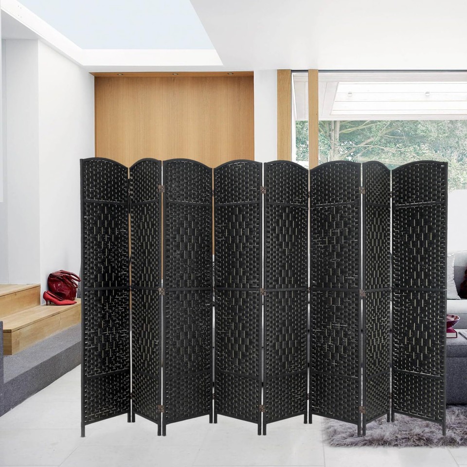 8/6/4 Panel Room Divider Screen Wood Screen Folding Portable Partition ...