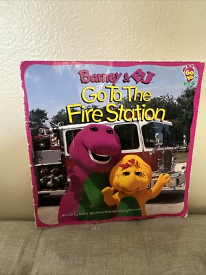 Vintage 1996 Barney & BJ Go To The Fire Station Hardcover Book Barney ...