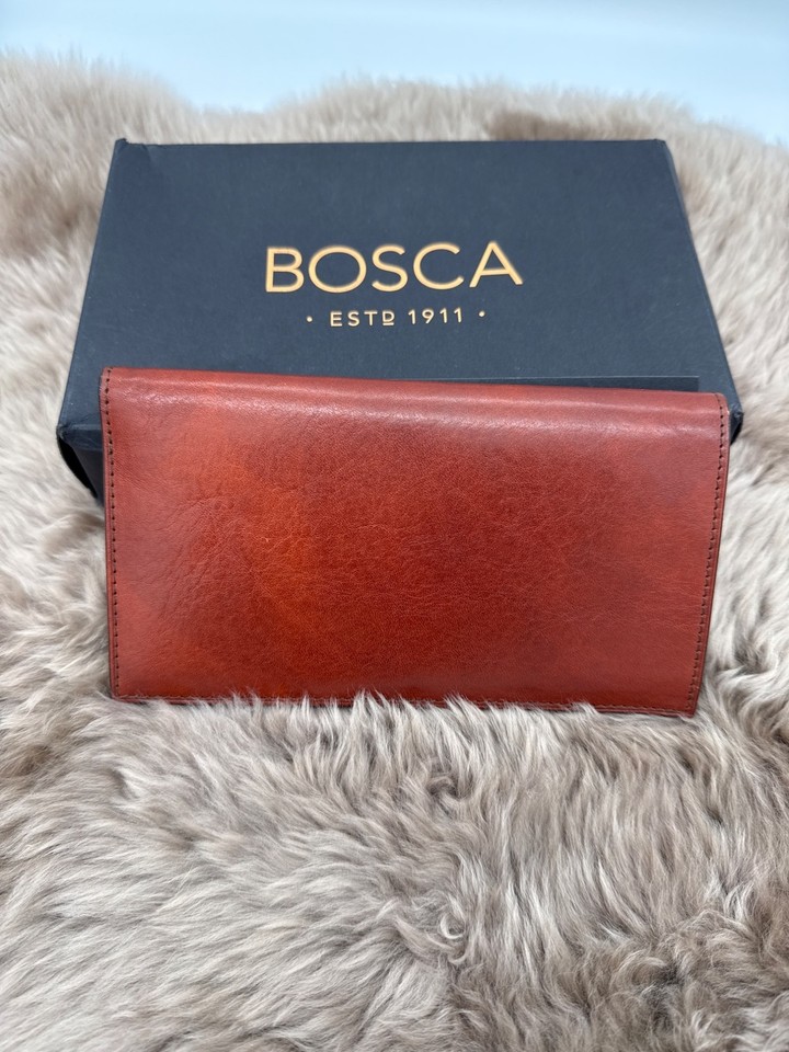 Bosca Men's Coat Pocket Wallet Old Leather Italia Cognac | eBay