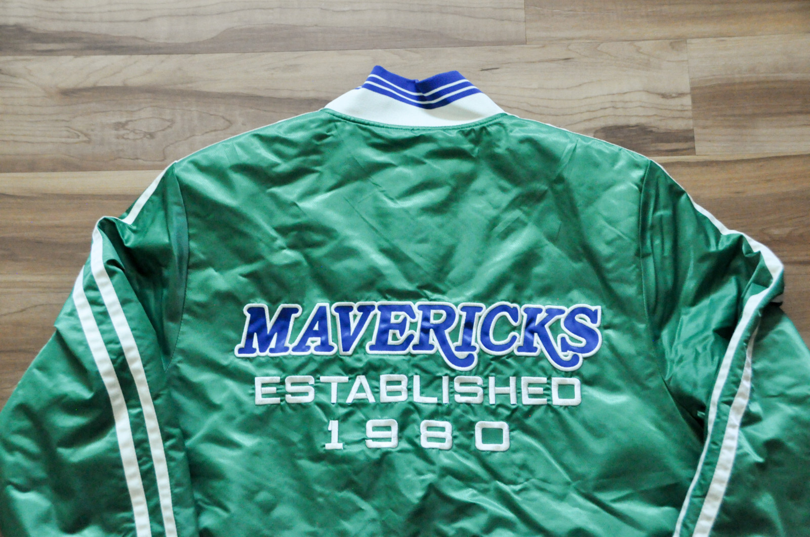 Dallas Mavericks Starter Jacket Green Satin NBA Mavs 1980's Dirk Men ...