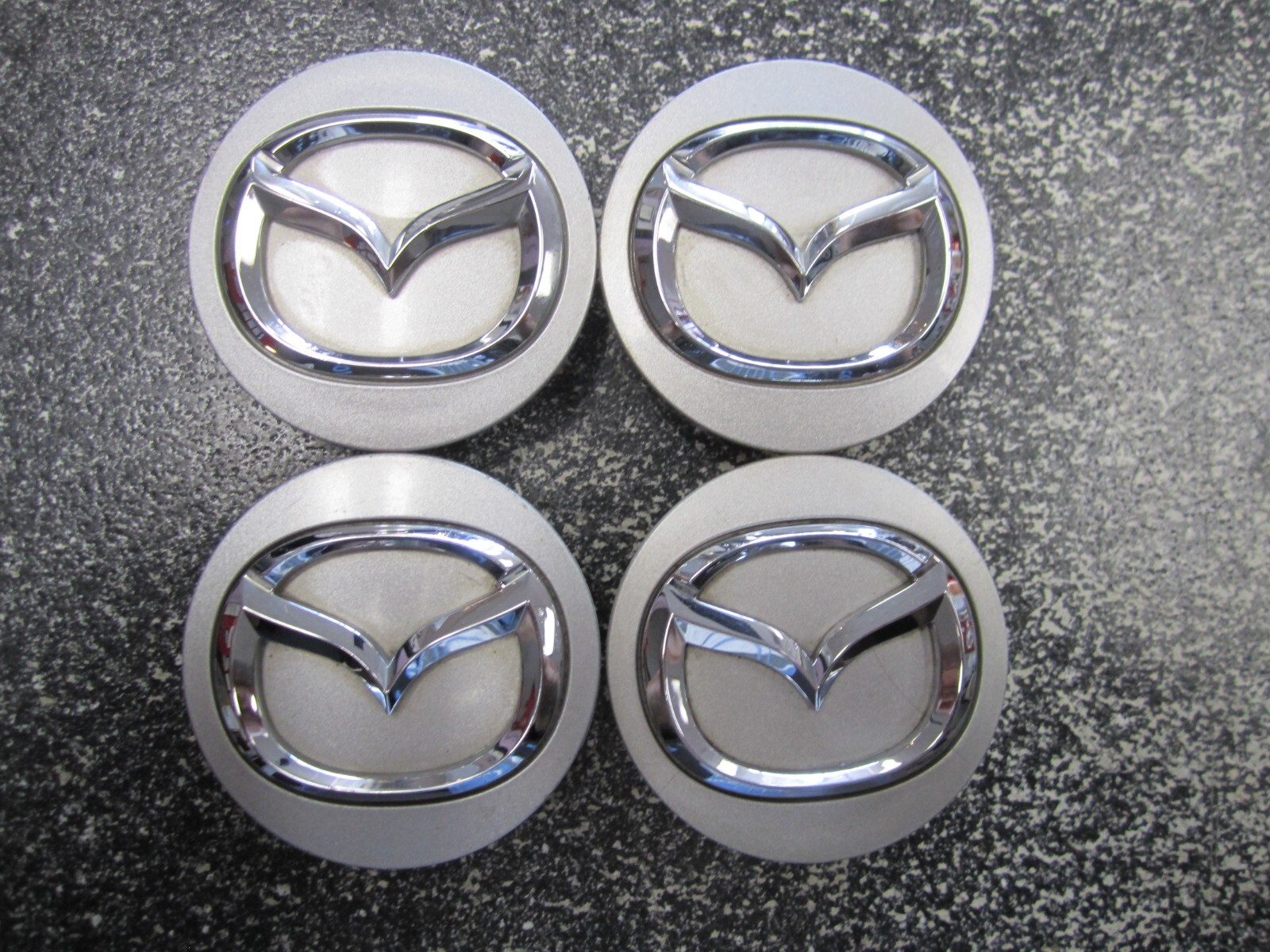 Mazda Silver & Chrome OEM Center Caps BBM237190 57mm 2.25" - Set/4* | eBay