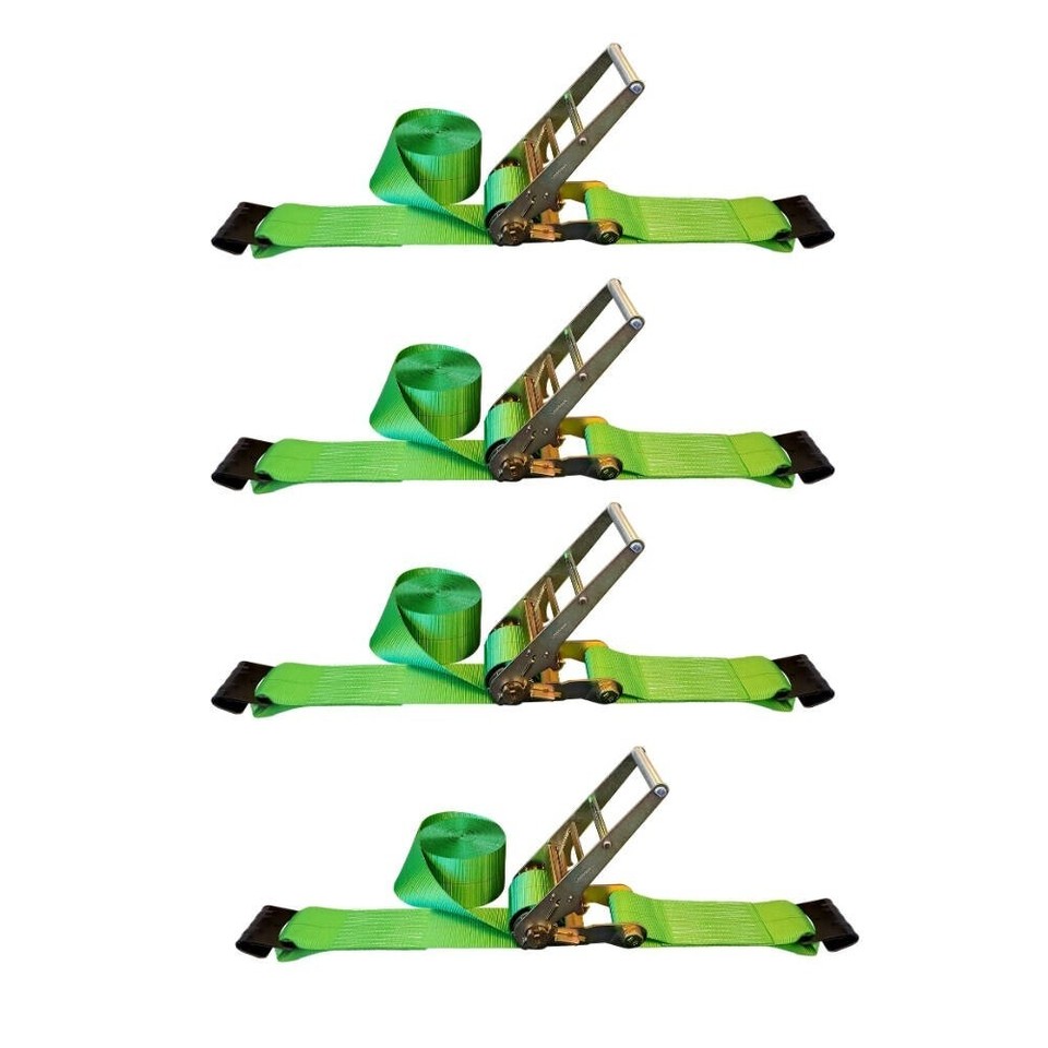 4PK 2" 3" 4" 30ft Ratchet Tie Down Straps w/Flat Hook for Flatbed Truck ...