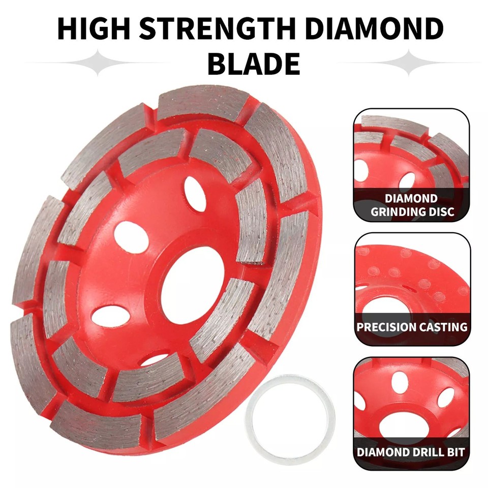 1Pcs Red Double Row Diamond Grinding CUP Wheel Disc Grinder For Granite ...