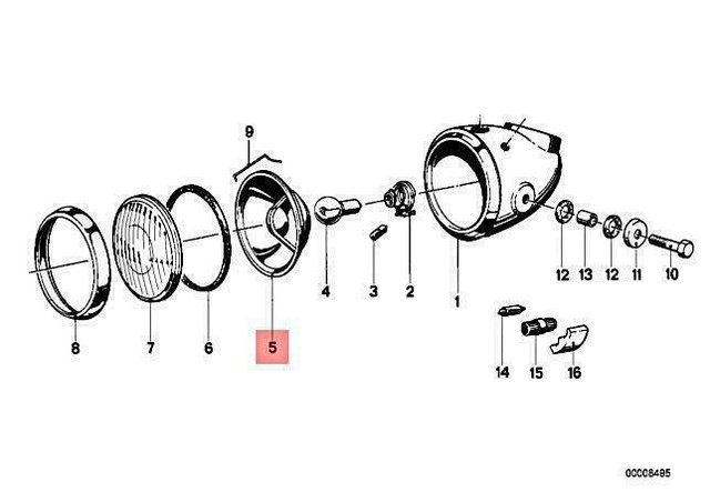 Vintage BMW Halogen Head Light Reflector R50/5 R60/5 R75/5 R65 Complete ...