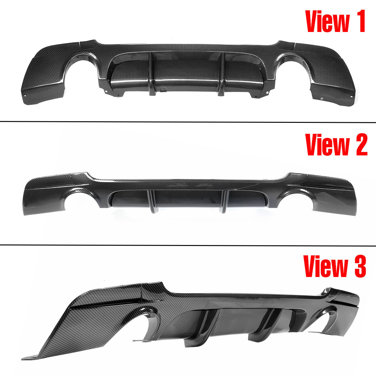 For 07-2013 BMW E92 E93 328i Coupe M Performance Rear Diffuser Lip ...