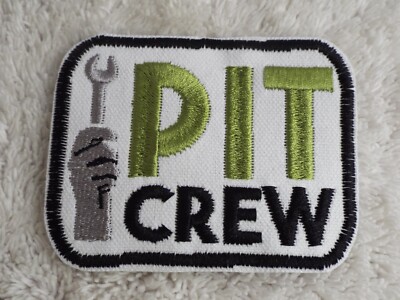 Green Pit Crew 3-1/2" Embroidery Iron-on Patch (E42) | eBay
