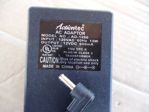 12V 600mAActiontec AC Adapter- Model AD-1260 | eBay