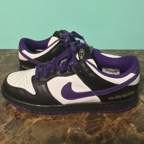 Size 8.5 - 535081-901 Nike ID Dunk Low ID Baltimore Ravens Purple/Blk ...