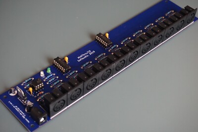 MIDI Thru 1 input - 10 out splitter midithru box DIY kit Not assembled ...