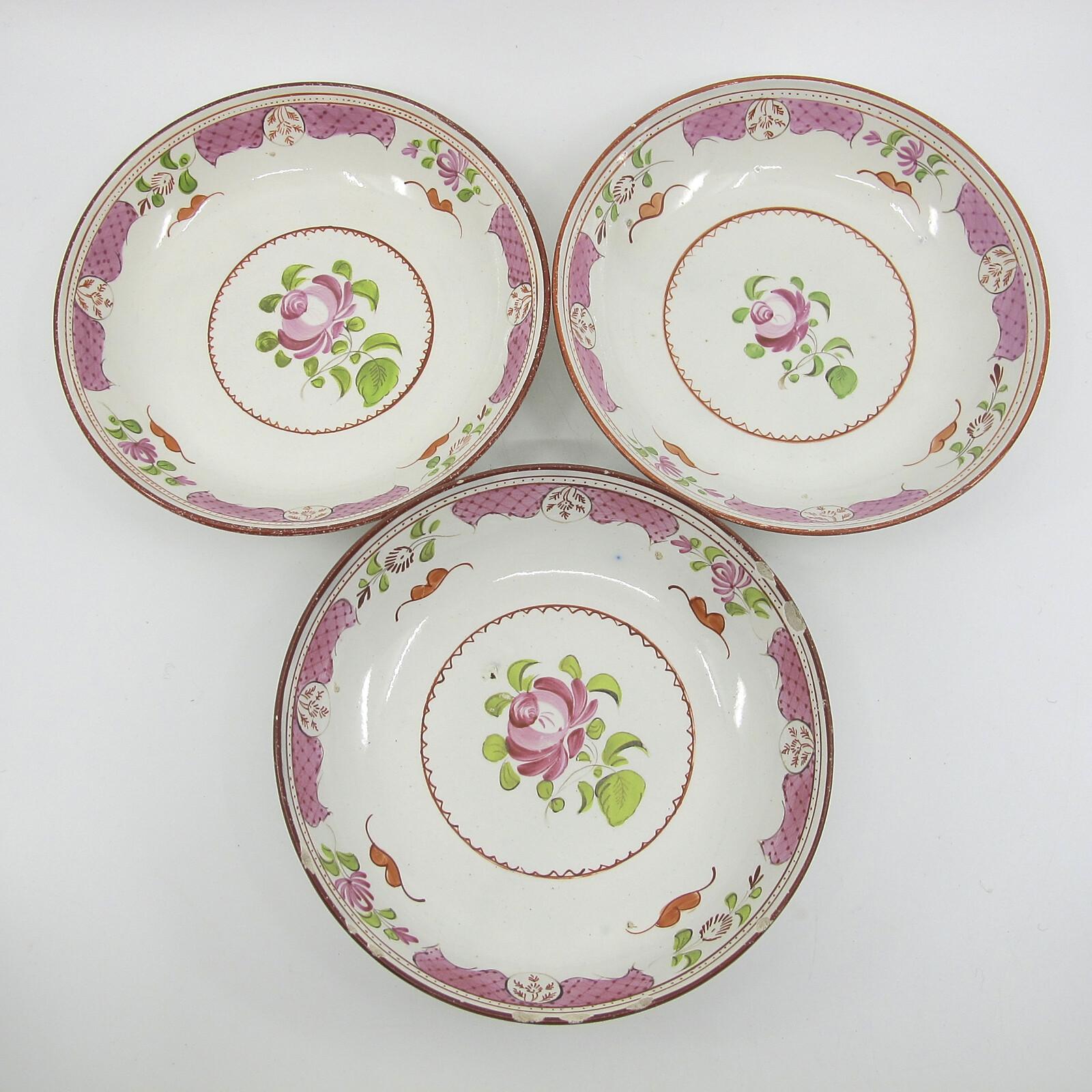 c1800 English Pearlware 3 Sets Tea Bowls & Saucers (6 Pieces) Cups ...