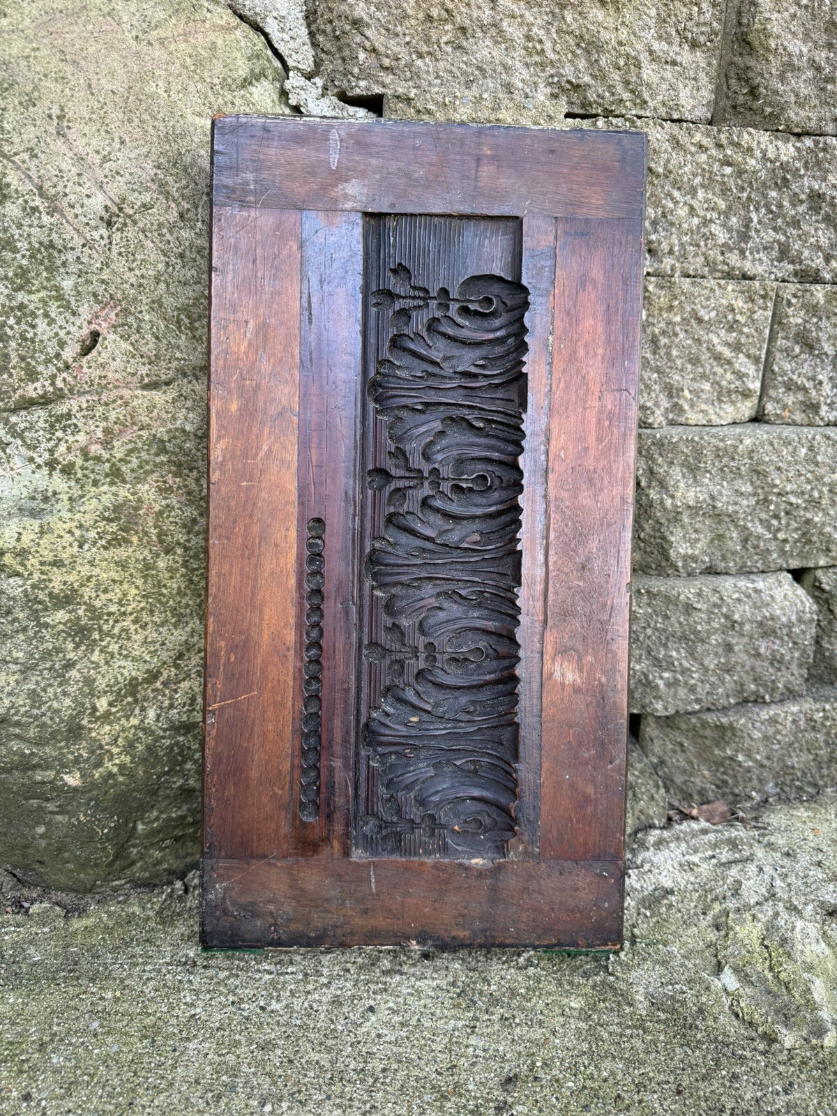 ANTIQUE 1800s ANTIQUE WOOD,BLOCK, PATTERN MOLD, PRIMITIVE. PLASTER CAST ...