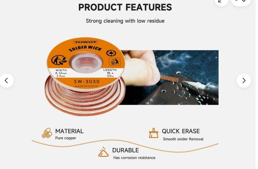 Solder Wick Braid With Flux No-Clean Electronic Desoldering Wick Braid ...