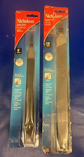 Nicholson 8” Half Round File & 10” Flat File Black Diamond Open Box | eBay