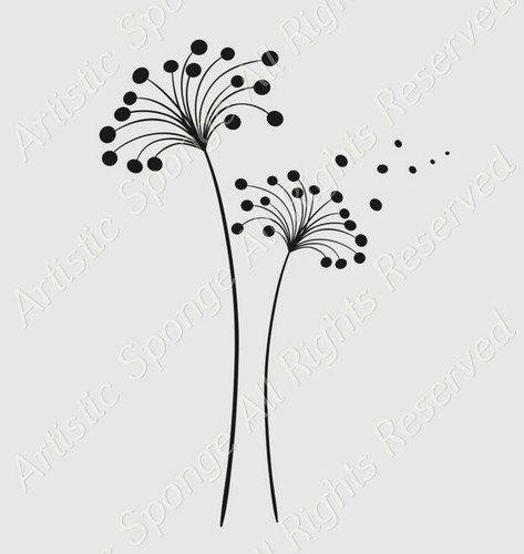 Wild Flower Dandelion Big Sizes Reusable Stencil Flora Romantic Style ...