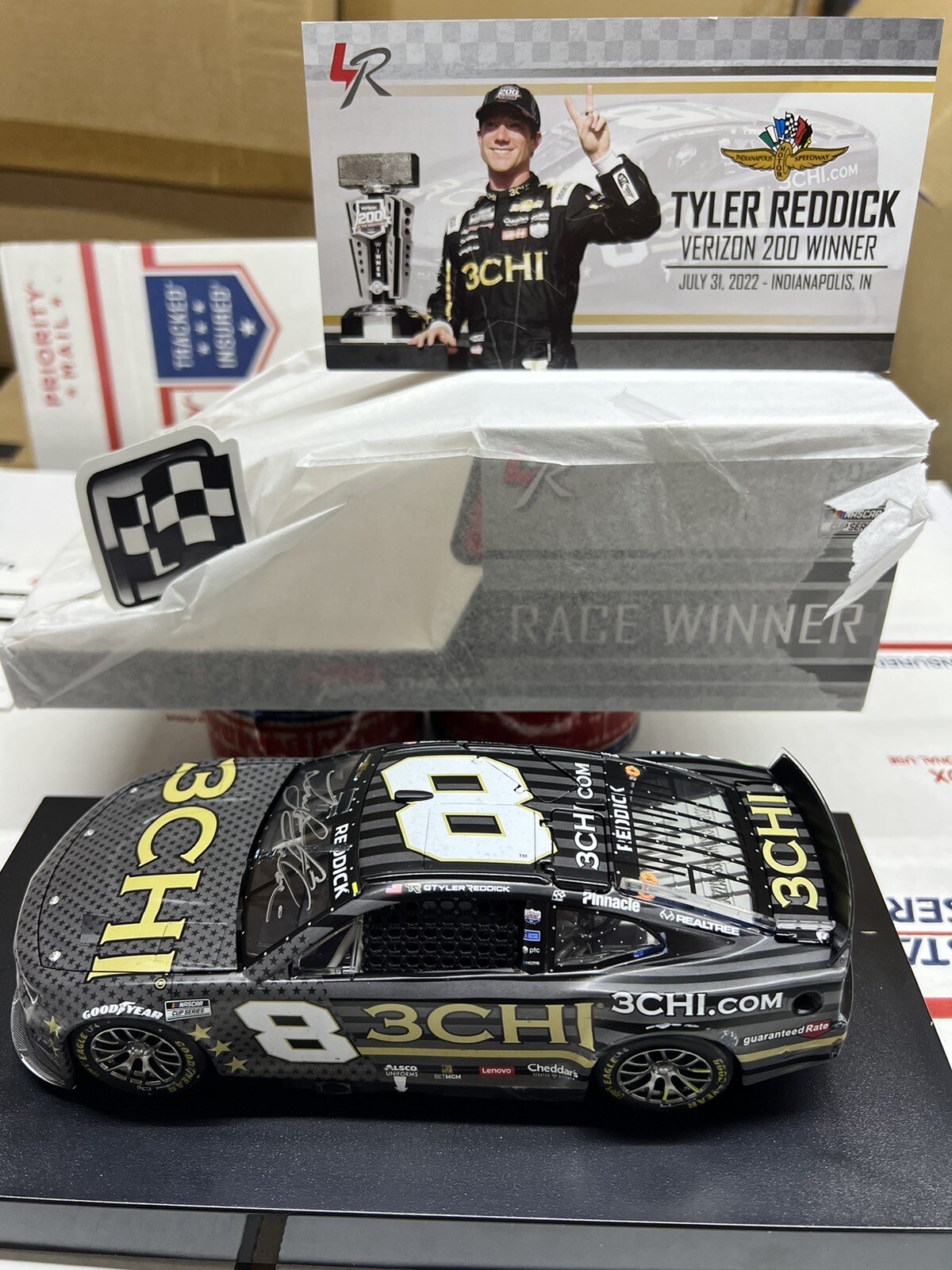 Autographed Tyler Reddick # 8 RCR 2022 3CHI Indy Road Course Win 1/24 ...