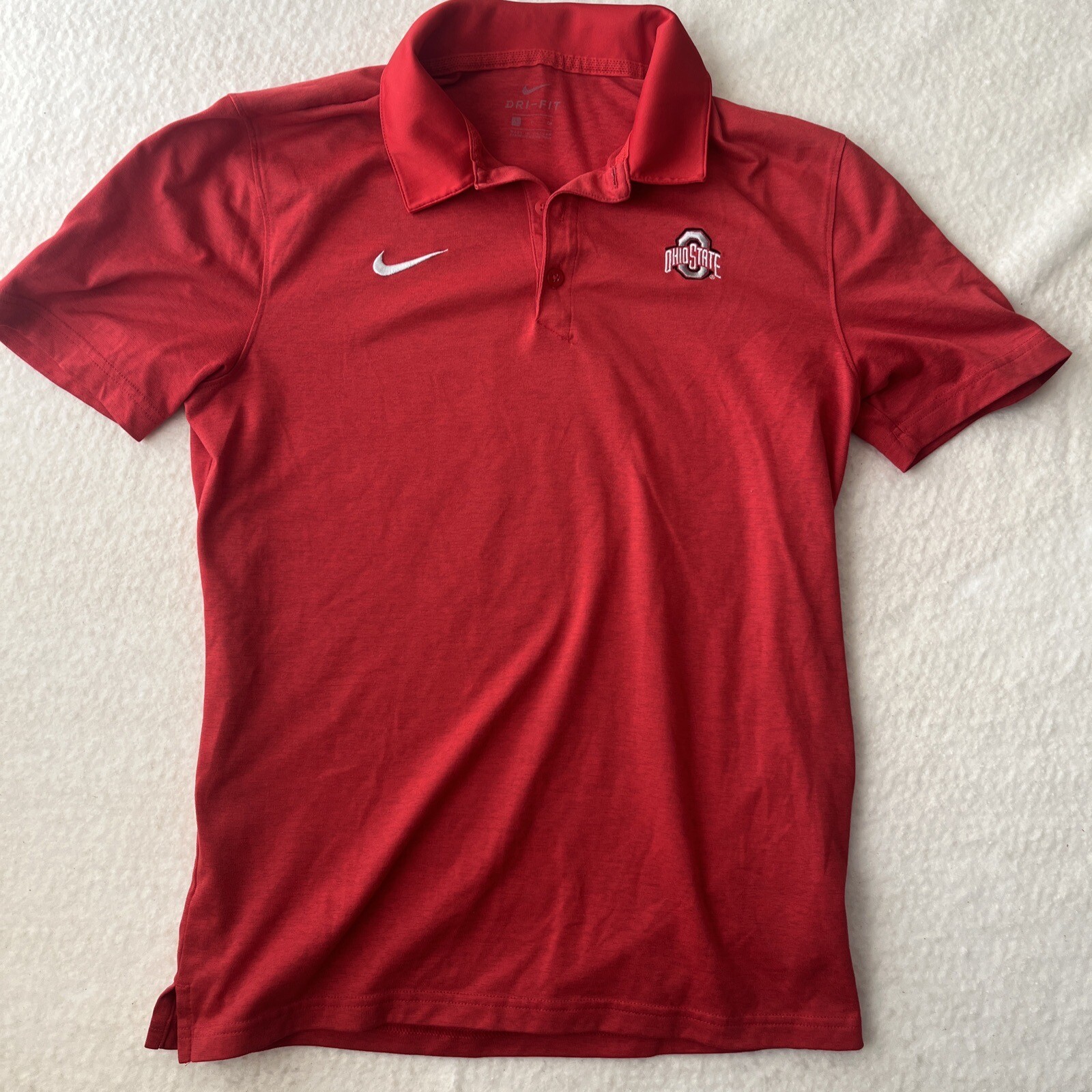 Ohio State Nike Dri Fit Red Golf Polo Shirt Mens S NCAA Elite Small ...