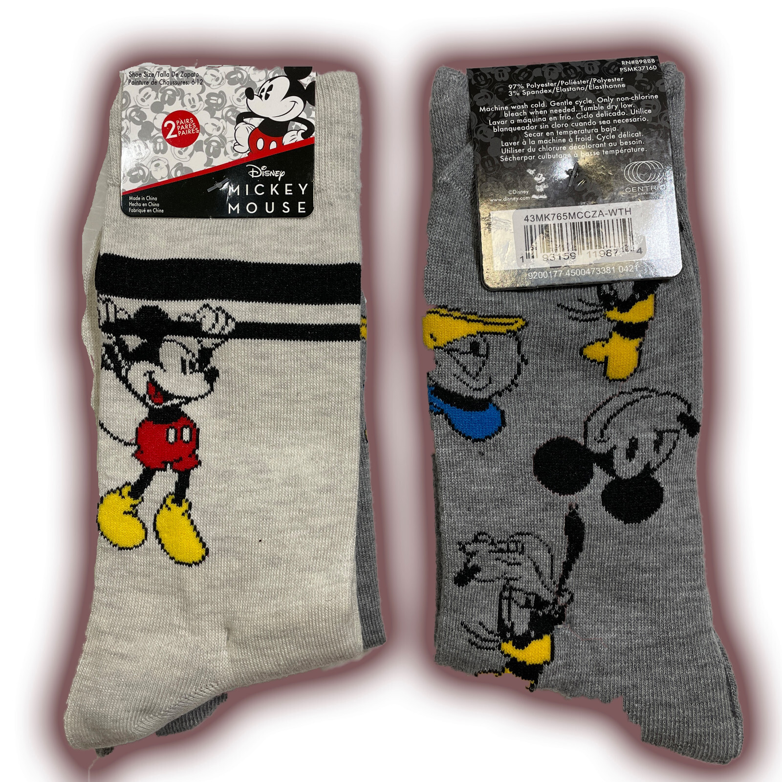Mickey Mouse Socks - 2 PAIRS 🧦🧦 Disney | Fast Shipping! | eBay